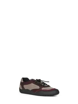 Prada Speedrock Sneakers In Clay And Burgundy Leather And Mesh - Multicolor