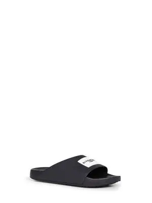 Givenchy Black Rubber Label Slide Flat Mules