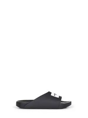 Givenchy Black Rubber Label Slide Flat Mules - Multicolor