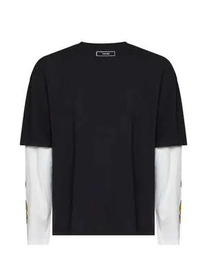 Amiri Black Cotton Jersey Burnt Out Double-sleeve T-shirt