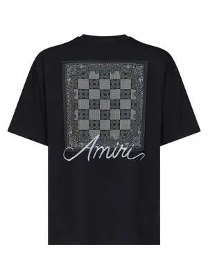 Amiri Black Jersey Ma Quad Checkerboard T-shirt