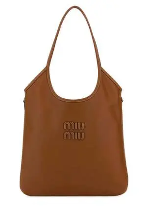 Miu Miu Caramel Leather Shopping Bag - Brown