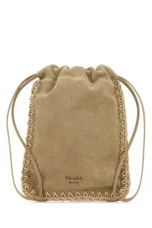 Prada Cappuccino Suede Phone Holder - Brown