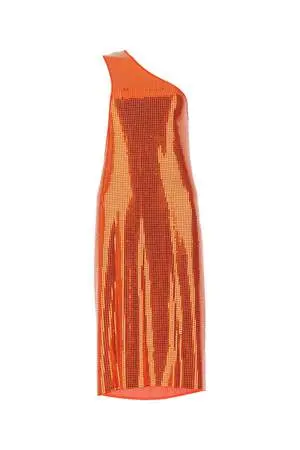 Bottega Veneta Embellished Viscose Dress - Orange