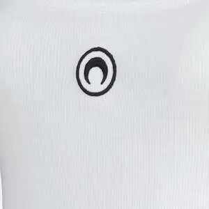 MARINE SERRE Moon Logo Ribbed Jersey Maxi Dress