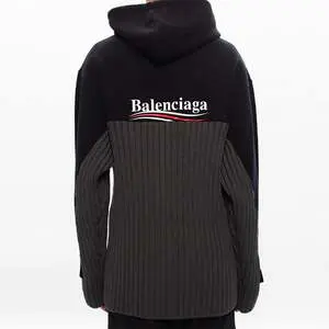 Balenciaga Cola Label Splicing Hooded Sports Sweatshirt