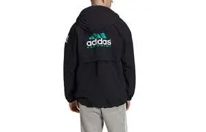 Adidas Zipper Design Adjustable Hooded Jacket - Black