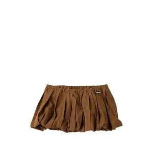 Miu Miu Pleated Gingham Check Miniskirt - Brown