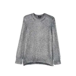 Avant Toi Grey Bouclé-knit Crew Neck Long Sleeve Jumper