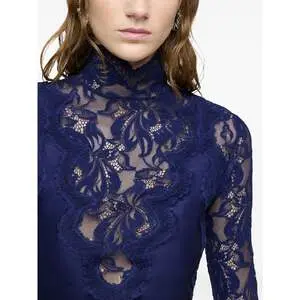 Rabanne Lace Panel High Neck Top