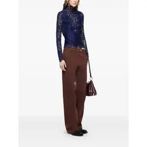 Rabanne Lace Panel High Neck Top