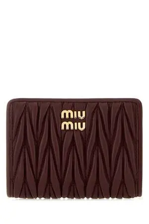 Miu Miu Burgundy Leather Wallet - Red