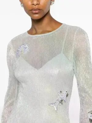 LESLIE AMON Sequin-embellished Maxi Dress