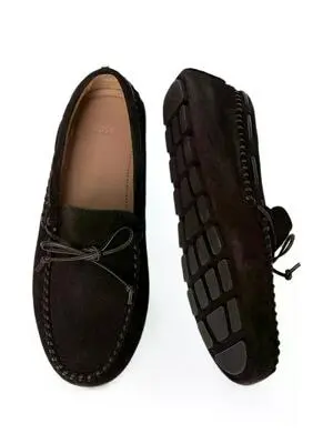 BOSS Bow Detail Suede Loafers - Brown