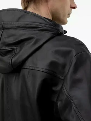 BOSS Hooded Leather Jacket
