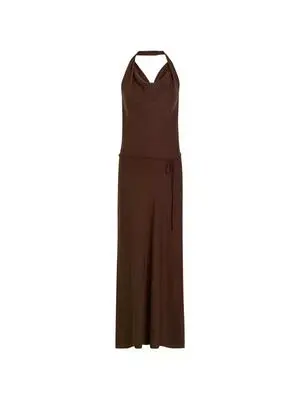 Faithfull The Brand Izaro Cowl Neck Maxi Dress - Brown