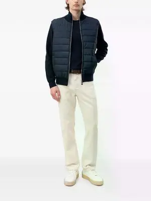 BOSS Quilted Panel Zip-up Sweater