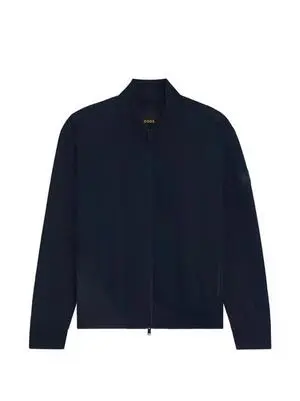BOSS Logo Patch Bomber Jacket - Blue