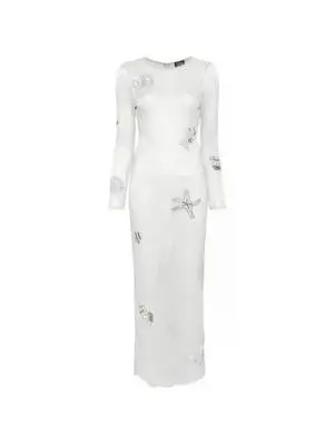 LESLIE AMON Sequin-embellished Maxi Dress