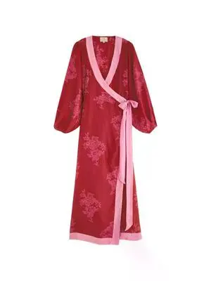 Hannah Artwear Luna Floral Print Maxi Dress - Red