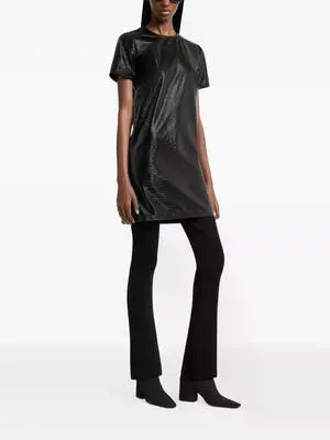 COURREGES Vinyl-effect Short Sleeve Mini Dress