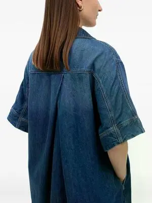 BOSS Denim V-neck Dress With Chest Pockets