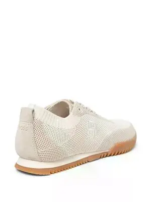 BOSS Logo-embroidered Knit Sneakers - Neutrals