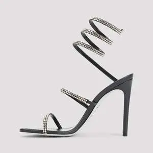 Rene Caovilla Embellished Snake Sandals - Black