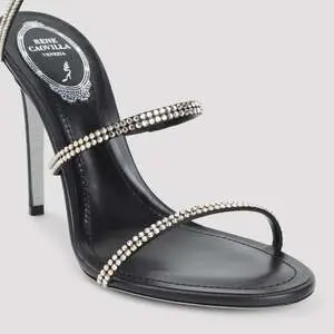 Rene Caovilla Embellished Snake Sandals - Black