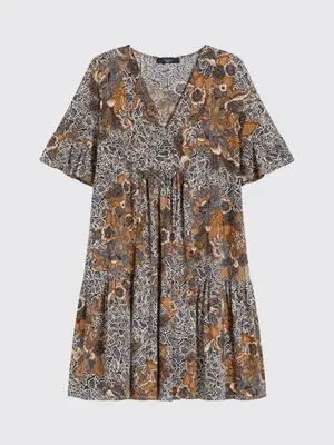 Max Mara Printed Cotton Dress - Blue
