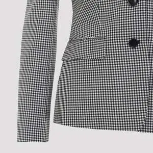 Alexander McQueen Off-the-shoulder Gingham Check Jacket With Harness Detail - Black
