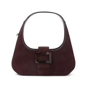 ROGER VIVIER Belle Turtle Hobo Mini Bag In Suede - Red