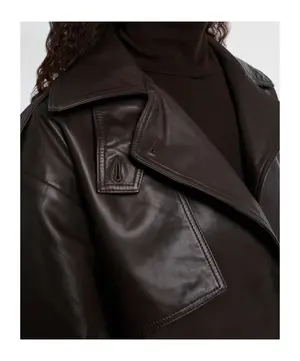 ROTATE BY BIRGER CHRISTENSEN Belted Leather Biker Jacket