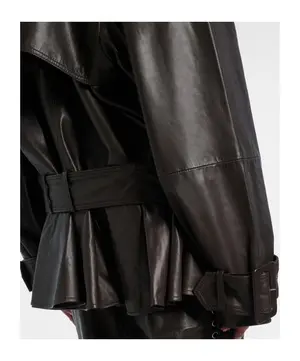 ROTATE BY BIRGER CHRISTENSEN Belted Leather Biker Jacket