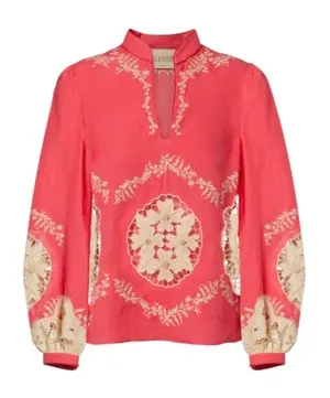 Valentino Garavani Embroidered Linen Shirt - Red