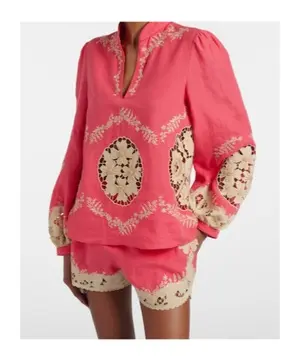Valentino Garavani Embroidered Linen Shirt