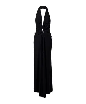 Christopher Esber Embellished Ruched Jersey Maxi Dress - Black