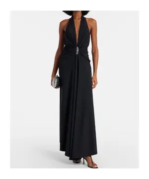 Christopher Esber Embellished Ruched Jersey Maxi Dress