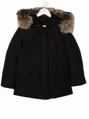Woolrich Hooded Parka With Fur Trim - Black