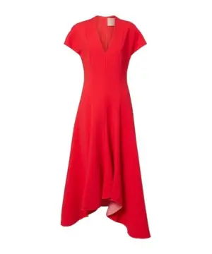 ROKSANDA Tatum Paneled Midi Dress - Red