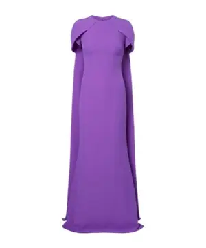 SAFIYAA LONDON Ginko Gown With Cape Detail - Purple