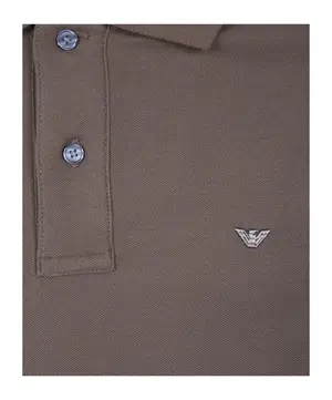 Emporio Armani Logo-plaque Polo Shirt - Brown