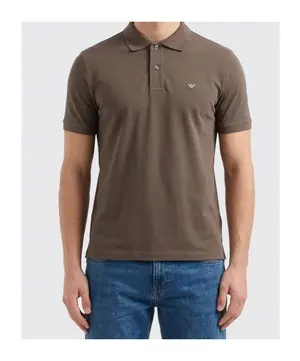 Emporio Armani Logo-plaque Polo Shirt - Brown