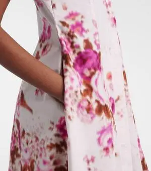 Erdem Floral Cotton Poplin Midi Shirt Dress - White