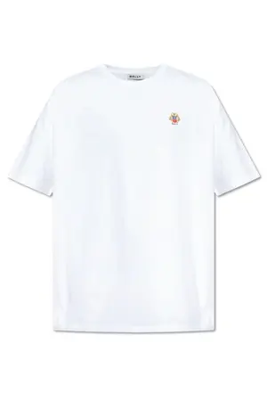 Bally Logo Embroidered Crewneck T-shirt - White