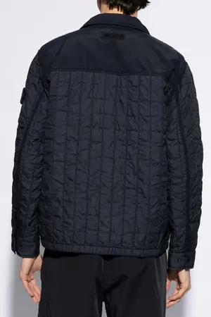 Stone Island Quilted Jacket With Removable Logo Patch