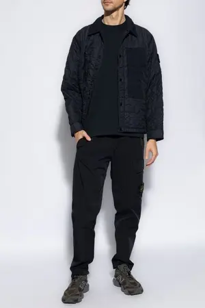 Stone Island Quilted Jacket With Removable Logo Patch