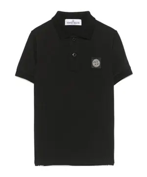 Stone Island Short Sleeve Polo Shirt - Black