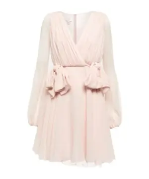 Giambattista Valli Bow-detail Ruched Minidress - Nude
