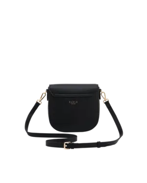 FABLE ENGLAND Beth Saddle Crossbody Purse - Black